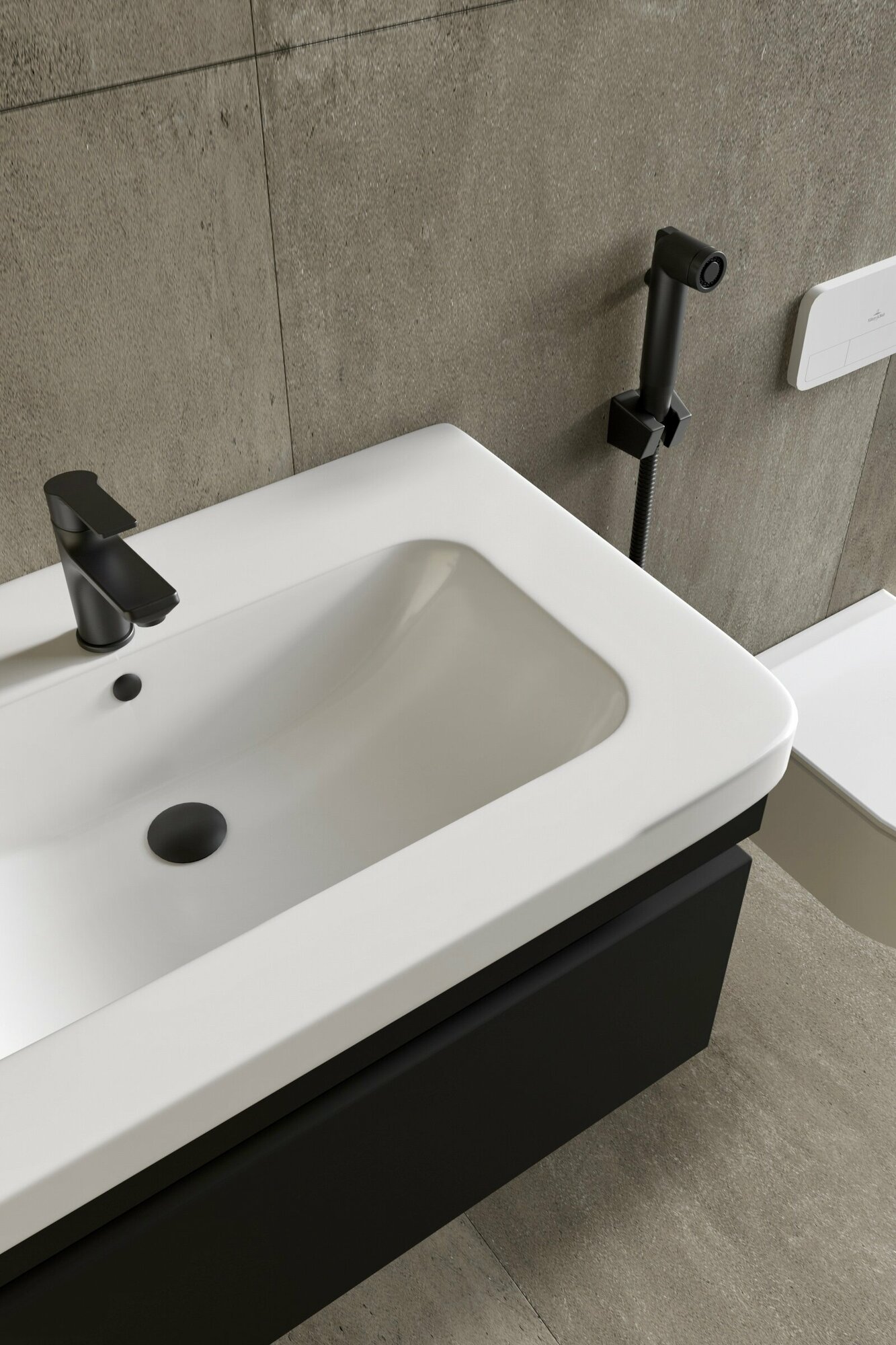 ESKO Line. Смеситель для раковины с гигиенической лейкой EL_HA27BS, латунь