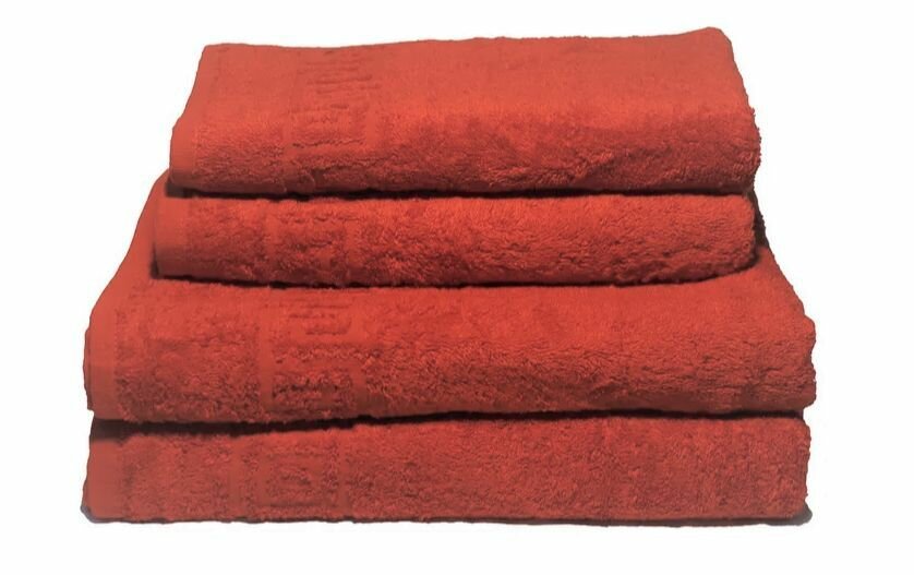 Набор банных полотенец 4 шт: 40x70 2шт, 70x140 см 2шт Хлопок 100% 430г/м2 Космический коралл