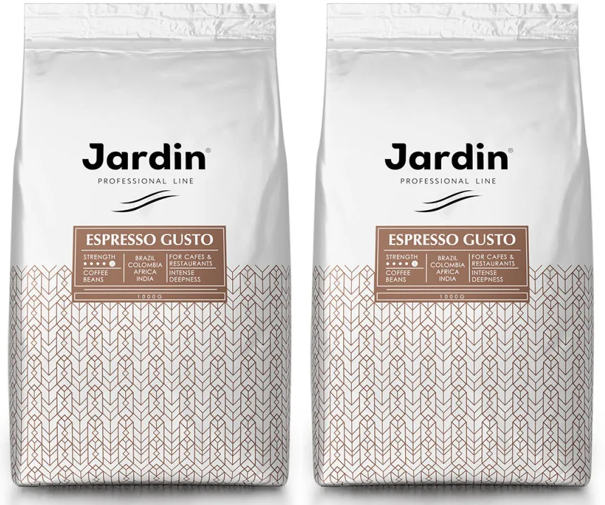 Кофе в зернах "Jardin Espresso Gusto", 1 кг, для эспрессо, 2 упаковки