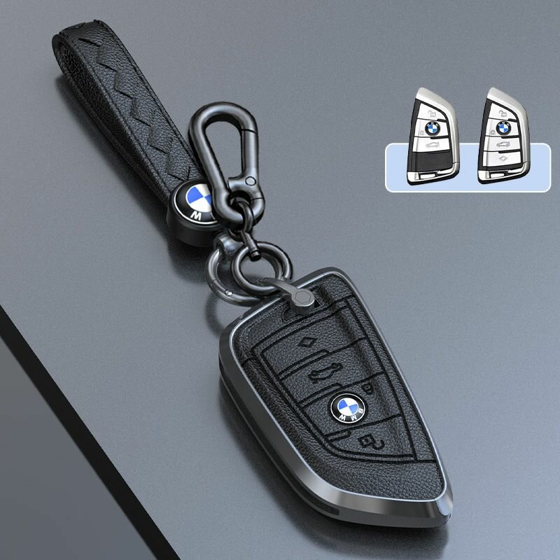 Чехол для смарт ключа из цинкового сплава BMW A (черный)