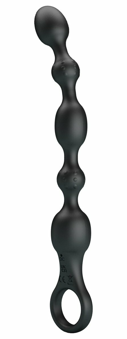 Черная анальная цепочка с вибрацией Van 24,8 см Baile