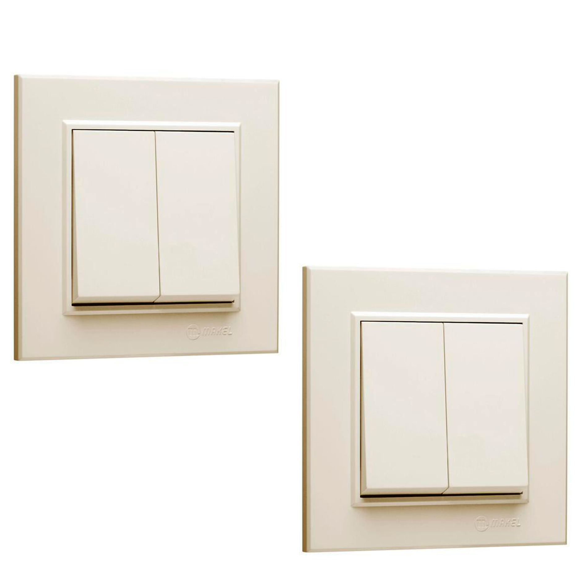 Выключатель 2-кл. цвет кремовый Makel Karea 56057003 - 2 шт.