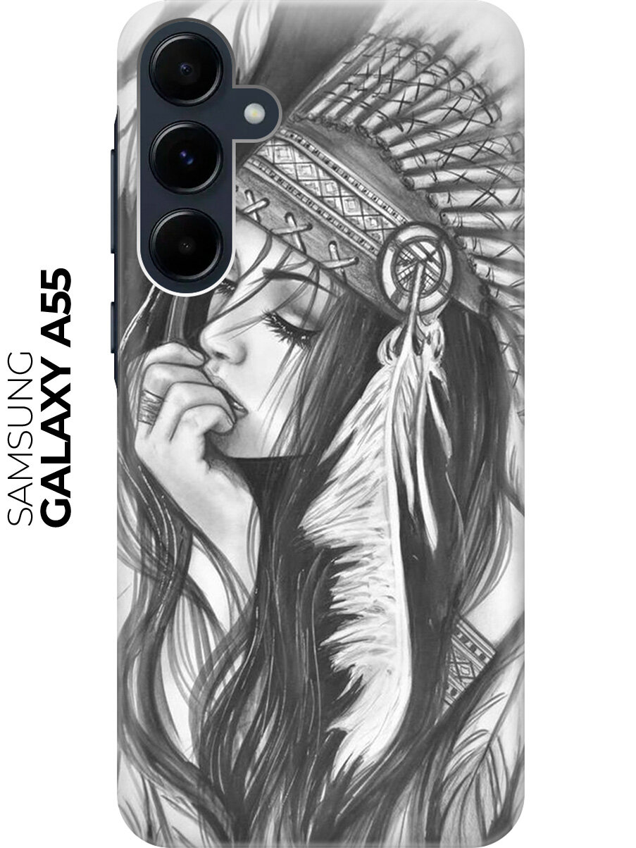 Силиконовый чехол на Samsung Galaxy A55 / Самсунг А55 с рисунком "Эскиз девушки"