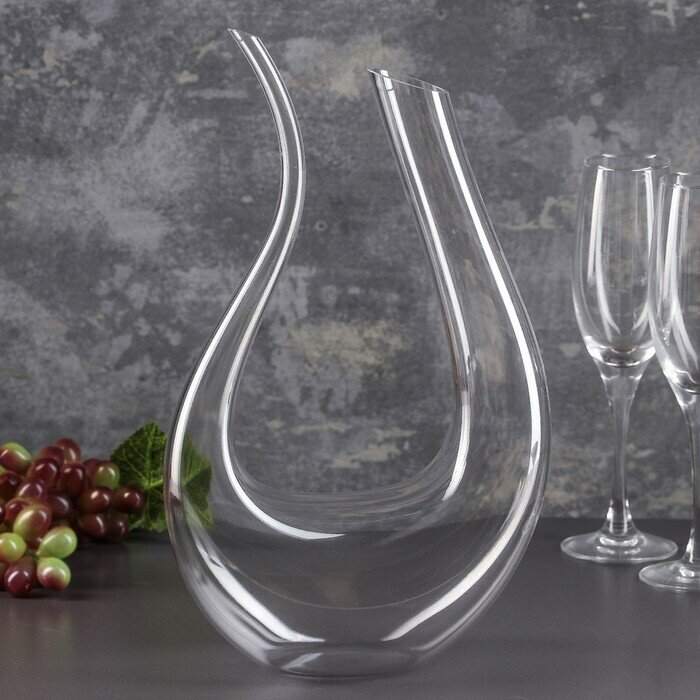 Декантер для вина "Совиньон" 1,4 л, графин стеклянный, штоф прозрачный