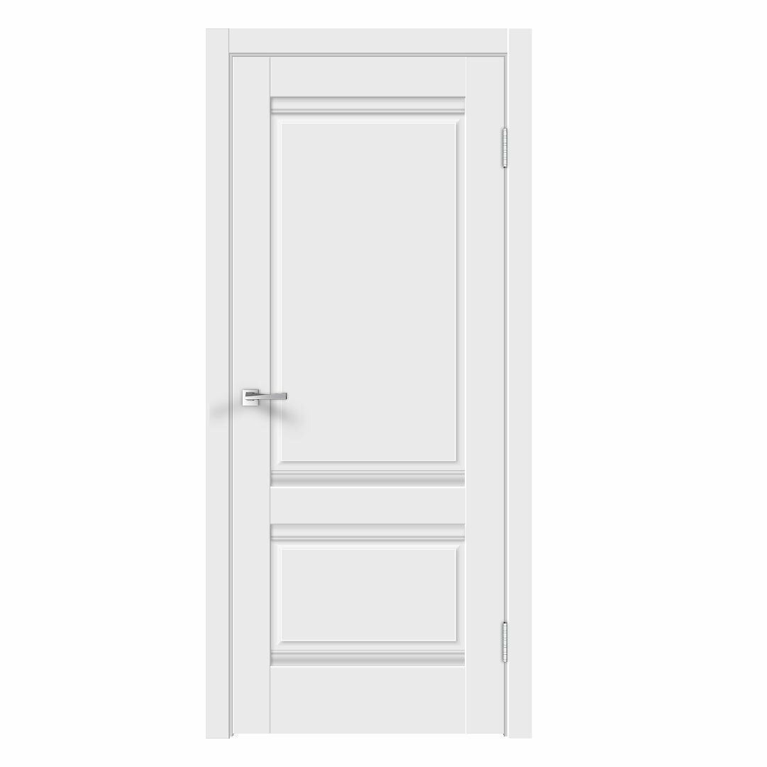 Дверь межкомнатная Velldoris ALTO 2P, экошпон, цвет белый эмалит 600*2000, комплект: полотно, коробочный брус, наличники