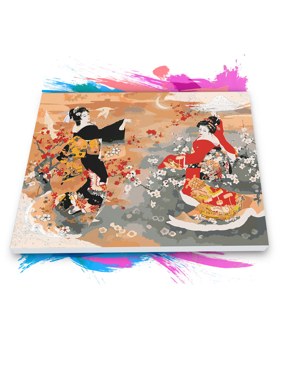 Картина по номерам на холсте Гейши - танец, 40 х 50 см
