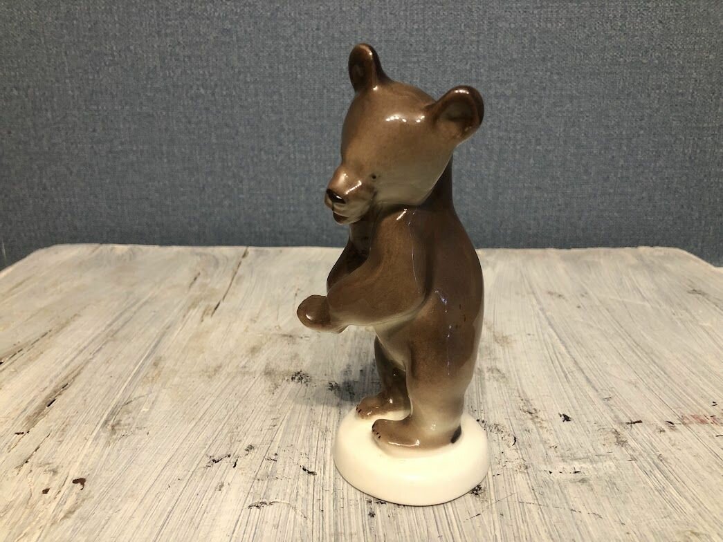 Статуэтка винтажная "медведь бурый", 13см, 1960-е г. г, Ск. Б. Я. Воробьёв, ЛФЗ