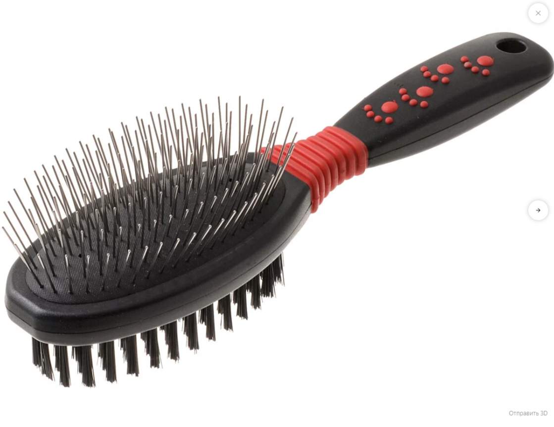 Щетка-расчёска Hello PET 3323M, красный/черный