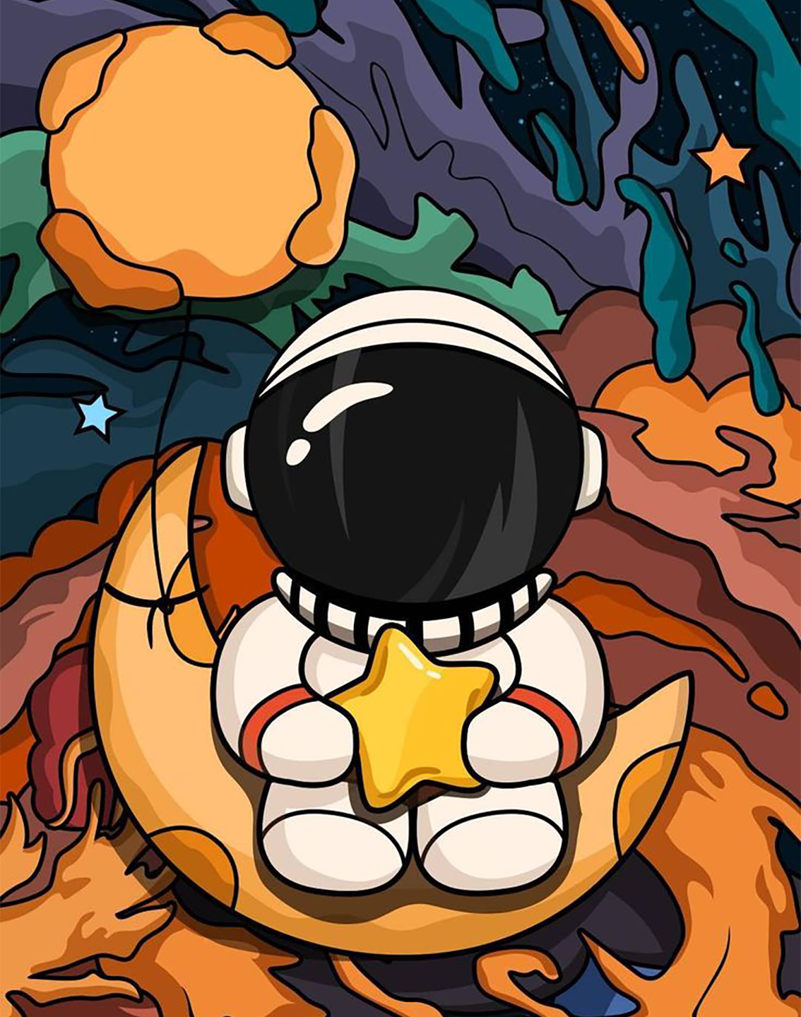 Картина по номерам "Космонавт" 40х50 см, хлопковый холст на подрамнике, акрил, Hobby Home