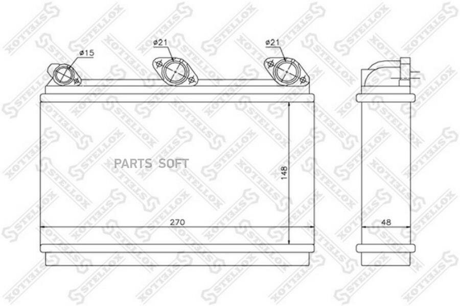 STELLOX Радиатор отопителя BMW E31/E32/E34 1.8-5.5/2.5TD 86-99