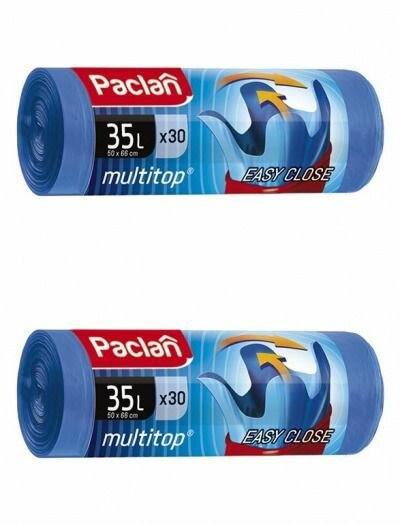 Paclan Мешки для мусора Multi-Top 35 литров, 30 штук в рулоне, 2 уп/