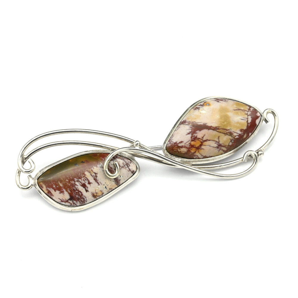 Брошь, яшма