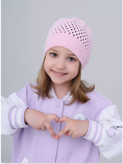 Шапка Детская вязаная шапка-сетка "Паутинка" для девочек