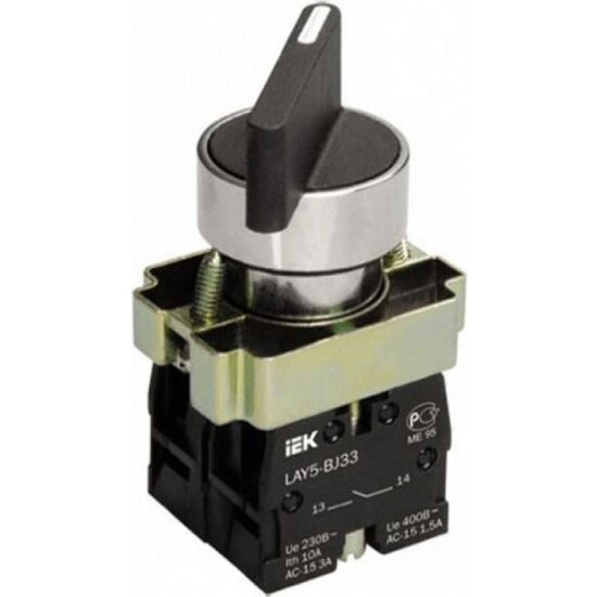 Переключатель Iek LAY5-BJ33 на 3 полож. черн. I-O-II дл. ручка, BSW70-BJ-3-K02