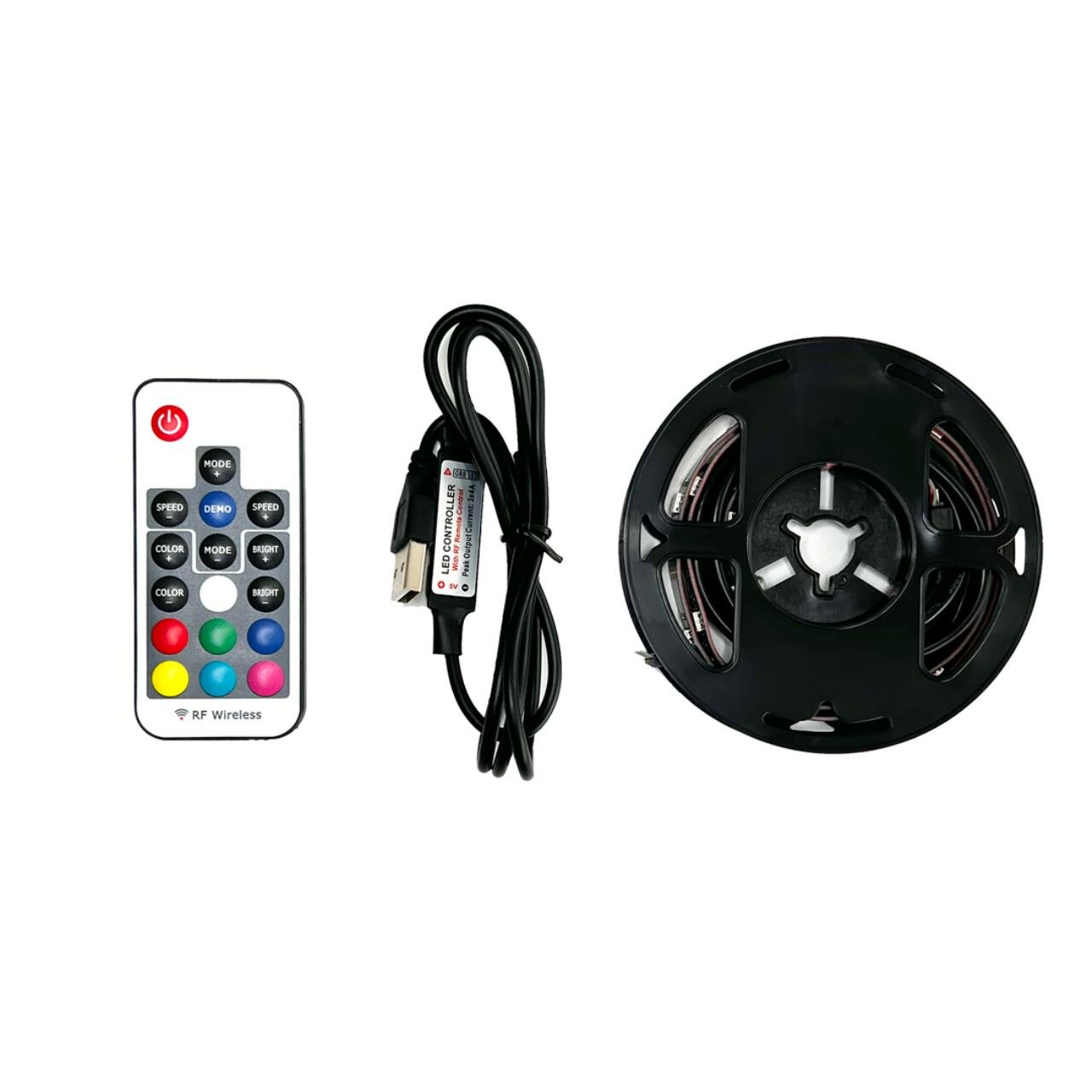 10-70 ТВ подсветка, комплект светодиодной ленты 5В, 7,2Вт м, smd5050, 30д м, IP20, 2x0,5м, RGB