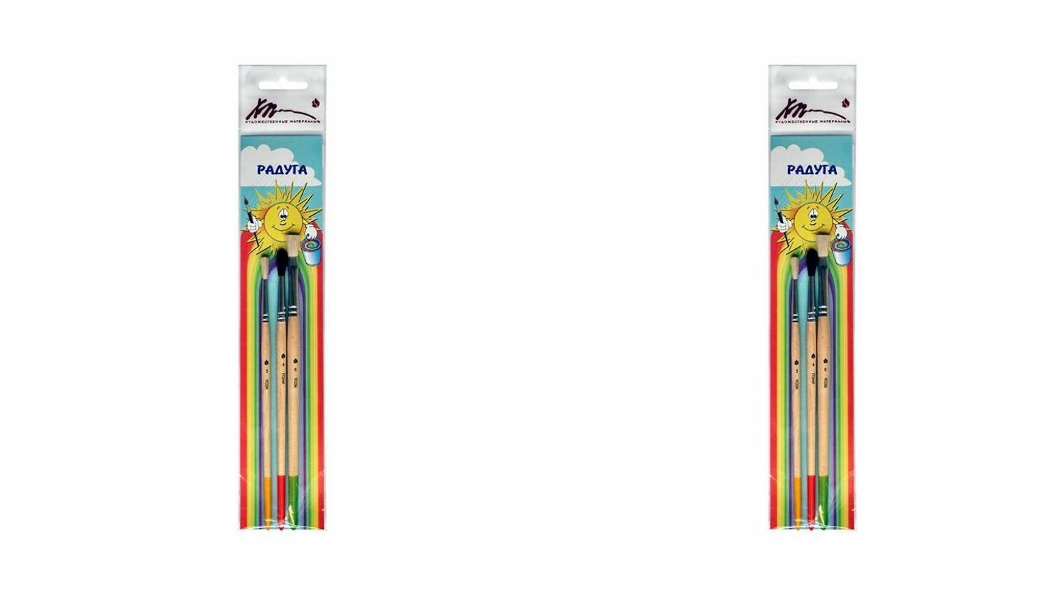АртАвангард Набор кистей Радуга № 3, №4, №6 , 2 уп