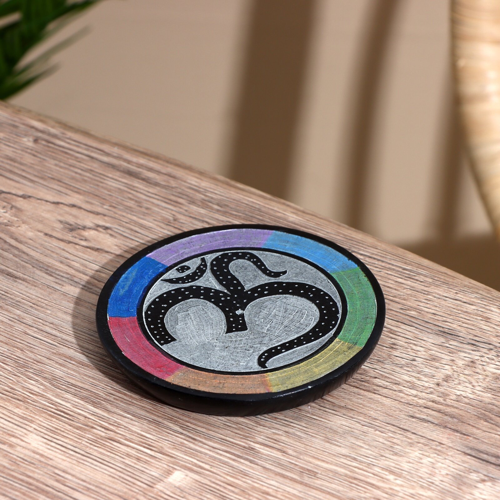 Подставка под благовония «Ом», 10 см, камень