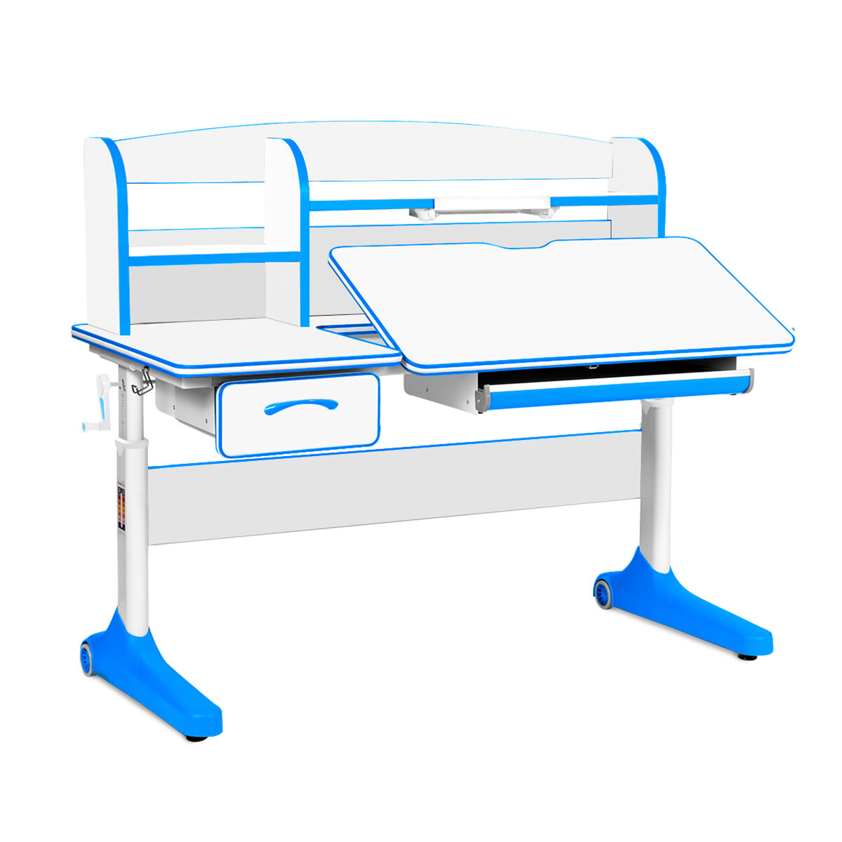 Растущая парта Anatomica Uniqa белый/голубой