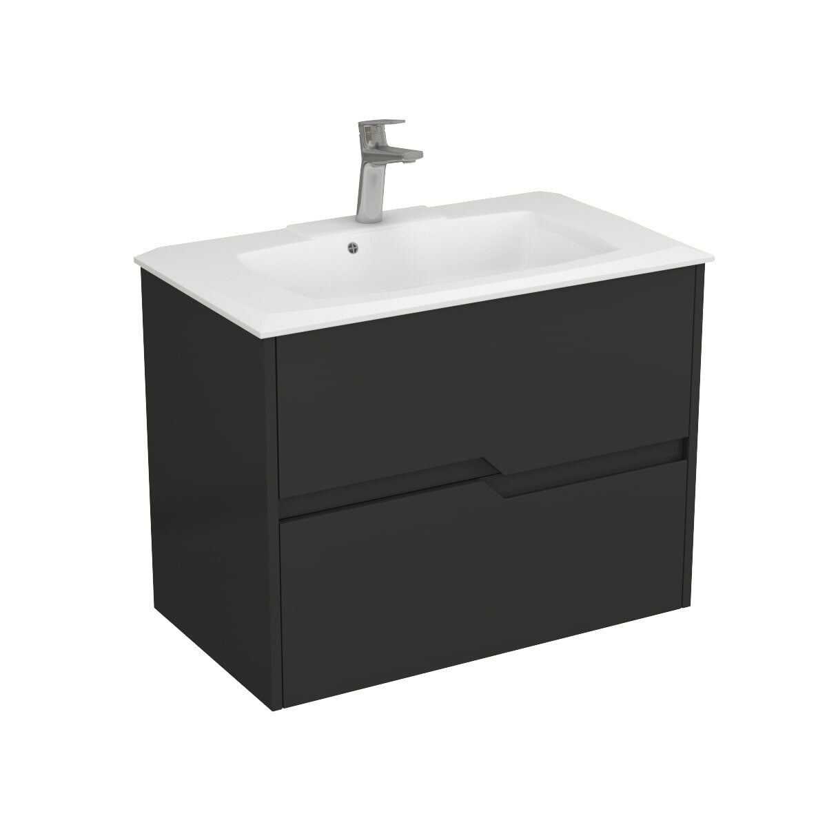 Тумба Veneto 80 чёрный матовый под умывальник Фортуна 80