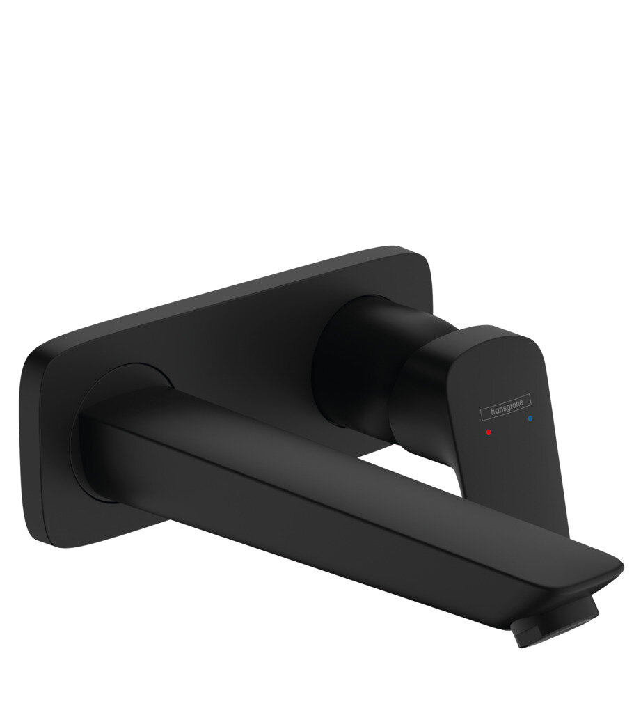 Hansgrohe Logis Смеситель для раковины, однорычажный, настенный, излив 195 см, СМ, матовый черный