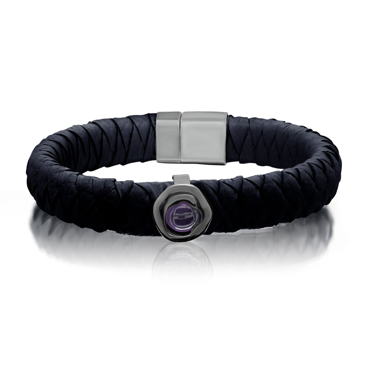 Браслет-цепочка, серебро, 925 проба, родирование, ситалл