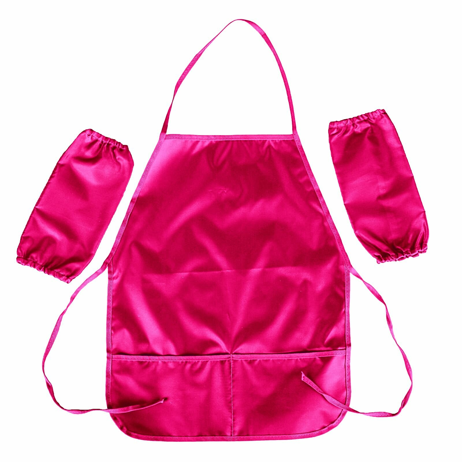 Фартук для труда и занятий творчеством, 45х55 см, с карманом и нарукавниками, цвет фуксия, PROTECT™