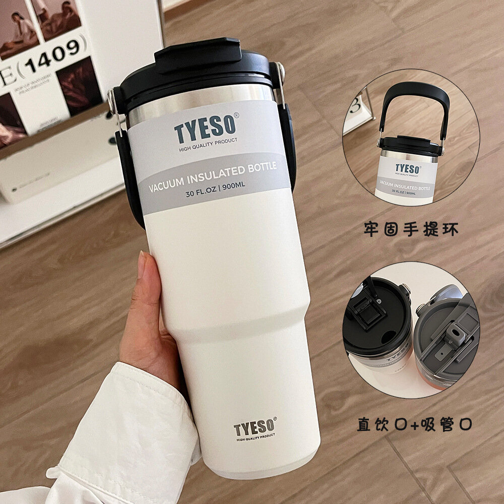 Термос-кружка Taishuo для женщин, большая емкость, из нержавеющей стали, кофейная кружка, автомобильная кружка для воды, стильная кружка для мужчин и женщин.