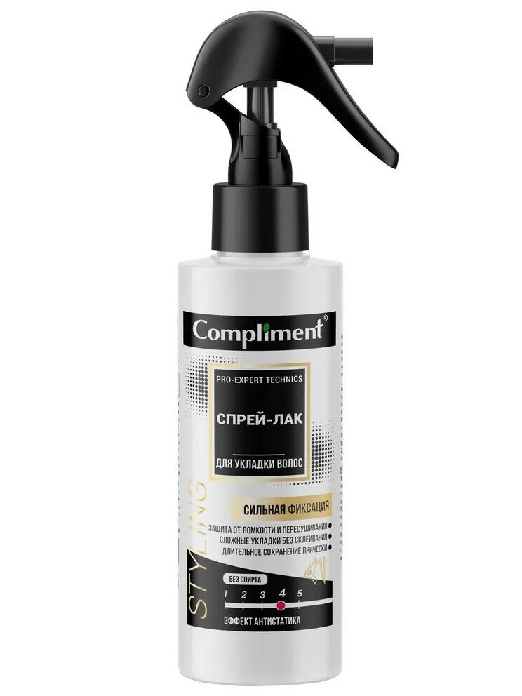 Спрей-лак для укладки волос Compliment Pro-expert Technics, сильная фиксация, 200 мл