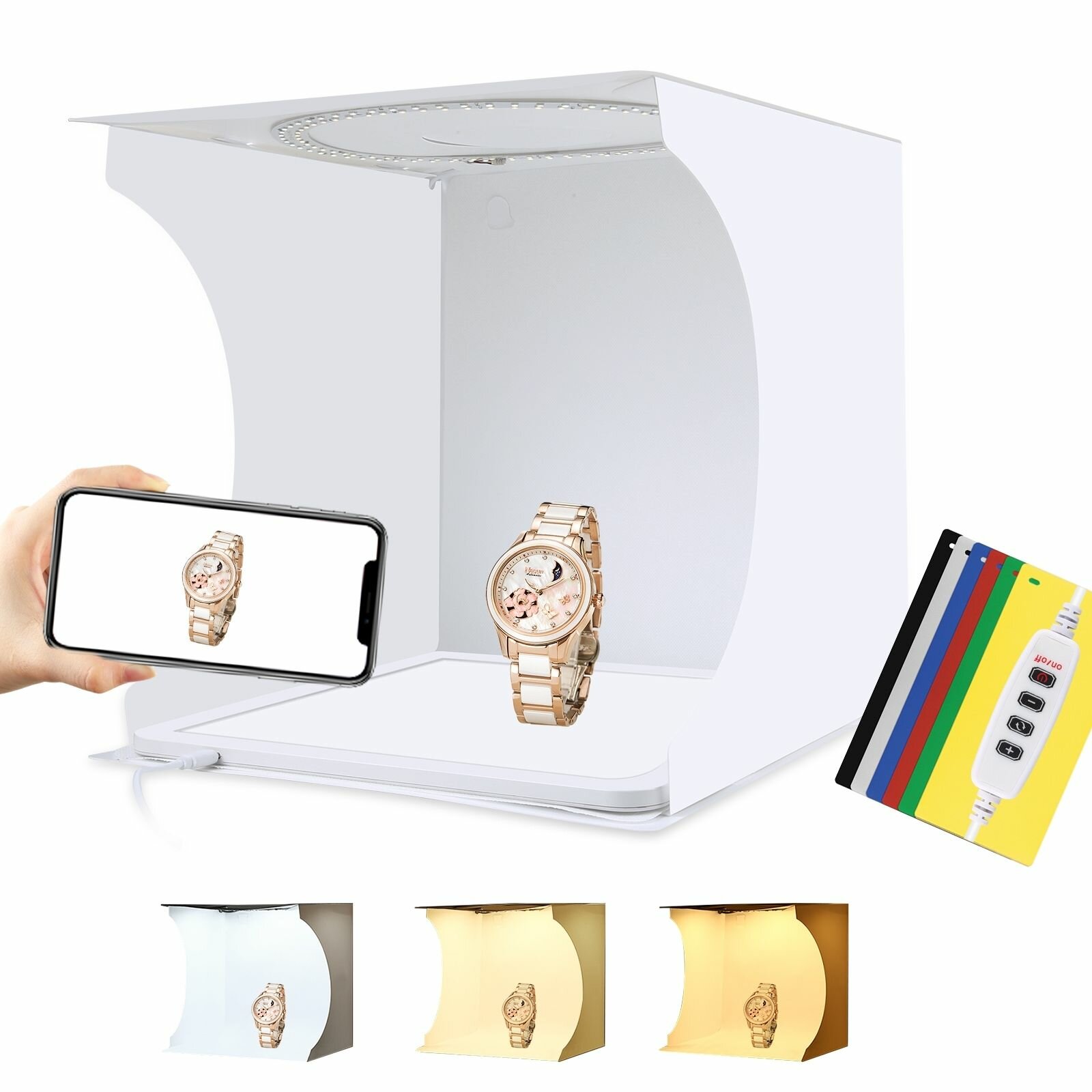 PULUZ PKT3201 31 * 32,7 * 31 см Складная светодиодная палатка Настольная фотостудия