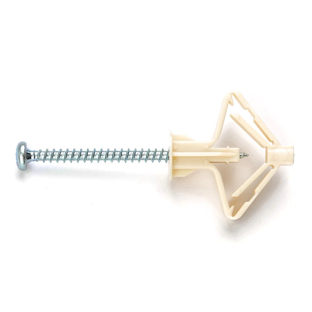 Дюбель для листовых материалов "Бабочка" европартнер PLA 9 х 50 мм, с шурупом 4 х 60 мм, упаковка 20 шт