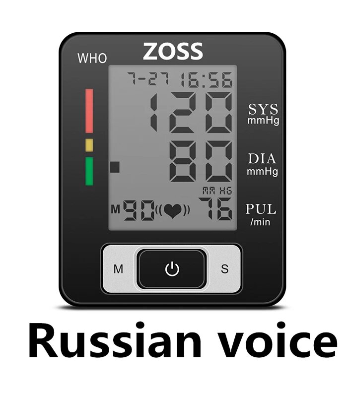 Портативный тонометр ZOSS для запястья Russian voice