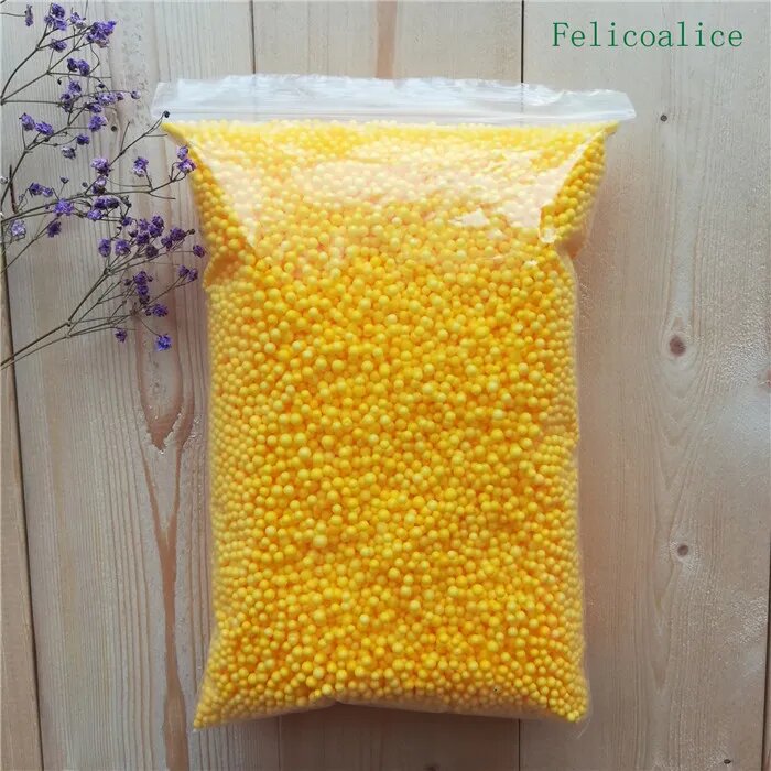 Декоративные шарики из пенопласта Felicoalice 15г Желтый, 2-3.5mm yellow