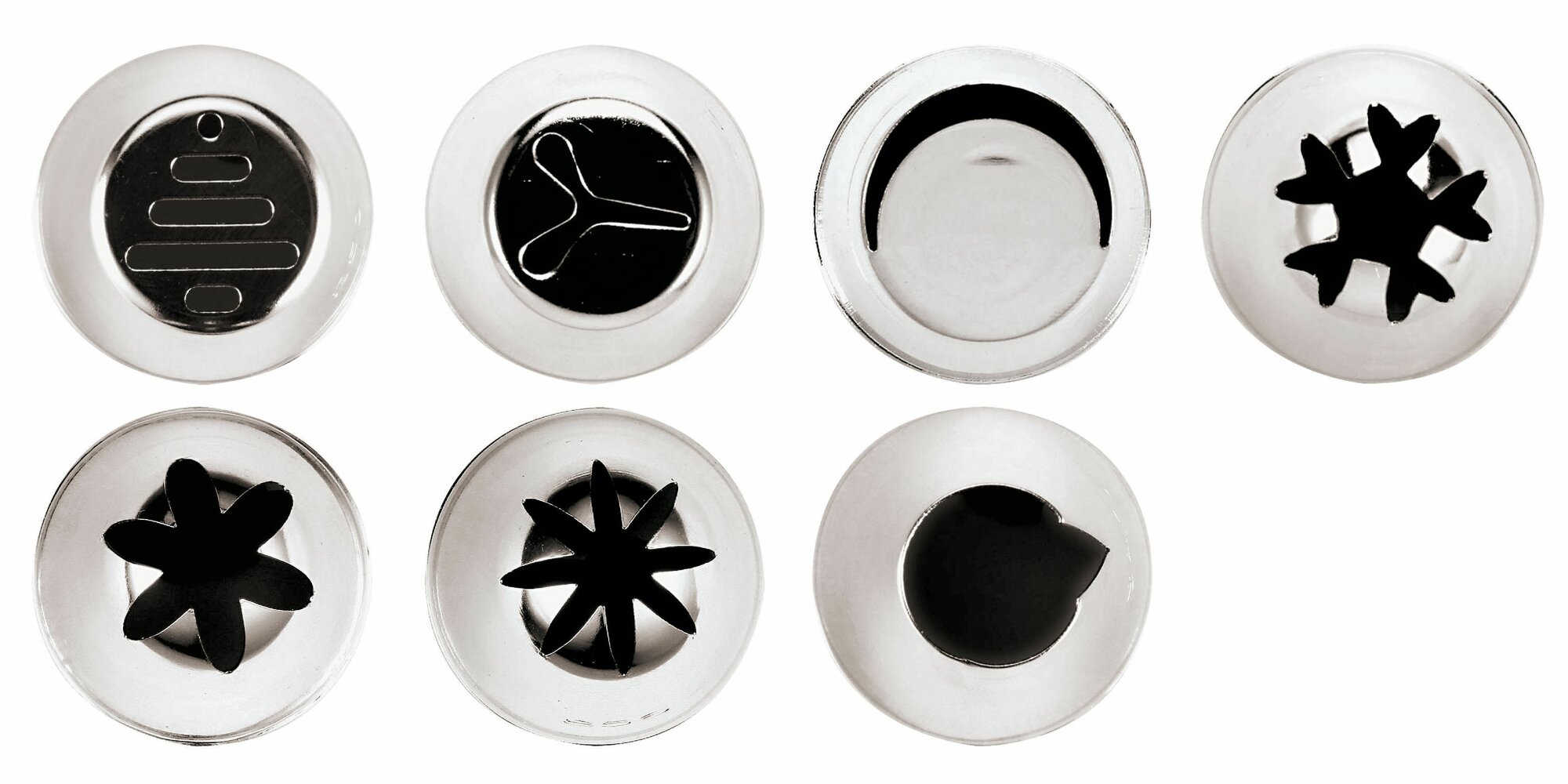 Набор насадок кондитерских, 7 штук, D основания 31 мм, нерж. сталь, Paderno.