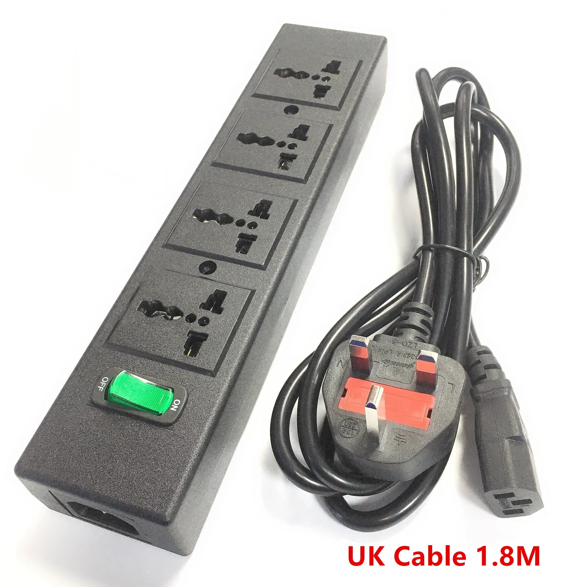 Сетевой фильтр 4 розетки с выключателем 2500W Strip with UK Cord