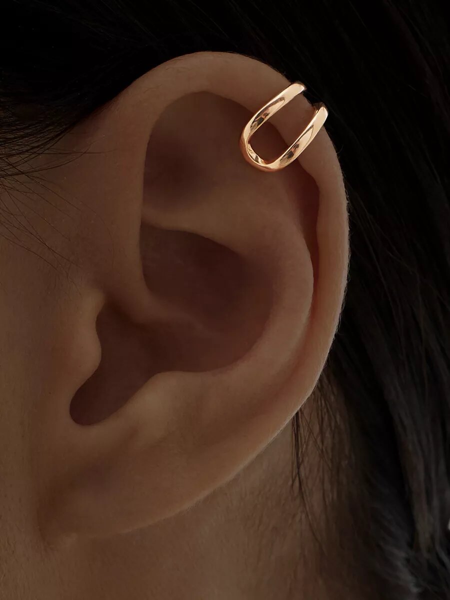 Кафф, серебро, 925 проба, золочение