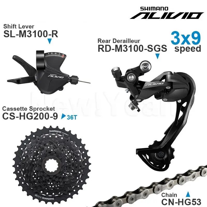 SHIMANO ALIVIO M3100 9 Скоростной Групсет with CS(36T)