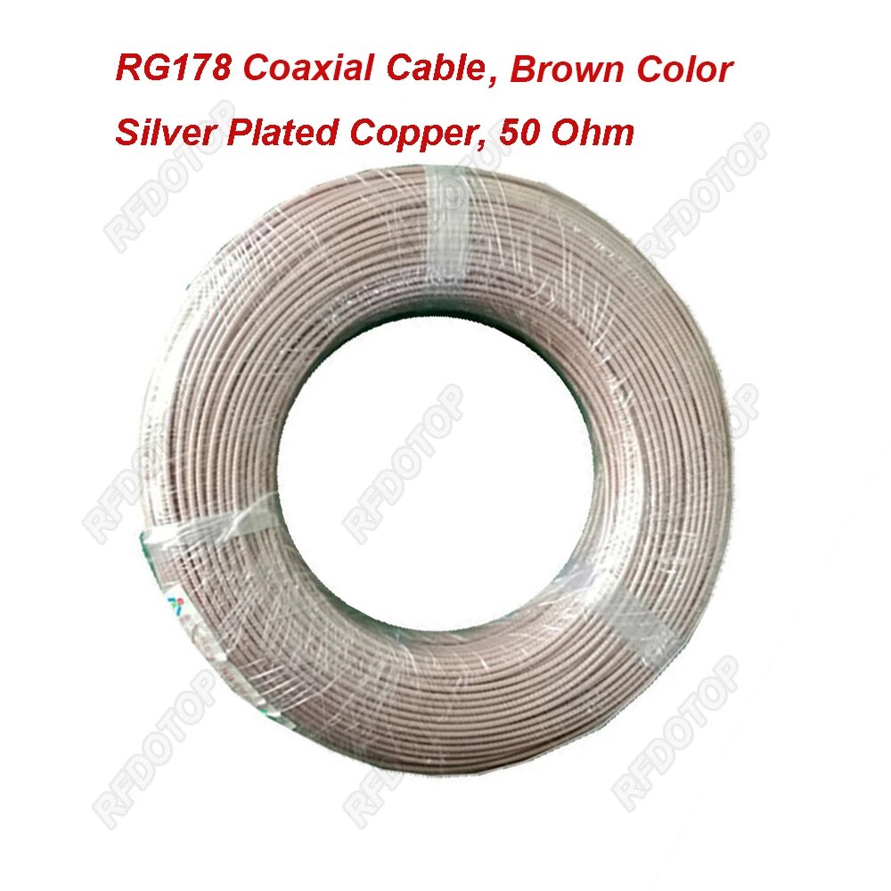 RFDOTOP RG178 коаксиальный кабель 50 Ом 50M, RG178 Brown
