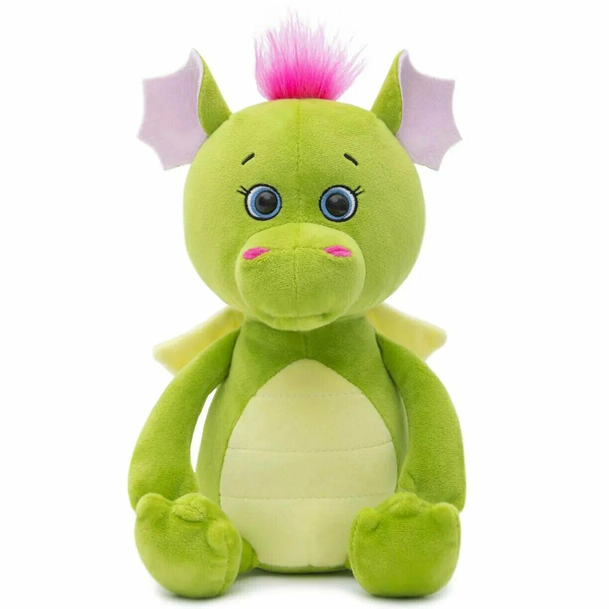 Мягкая игрушка KULT of Toys "Дракоша Uno", искусственный мех, полиэфирное волокно, салатовая, 25см