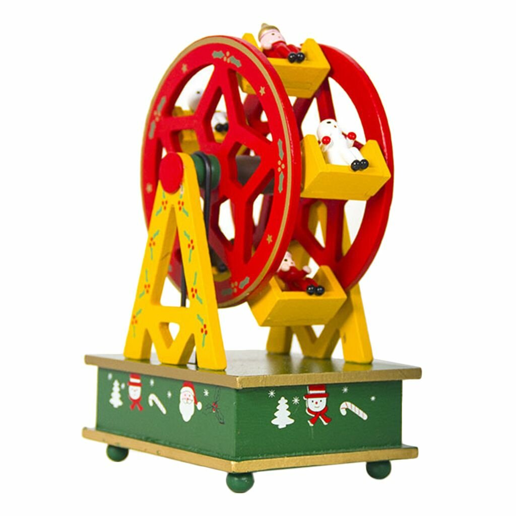 Расписное Колесо Обозрения Рождественская Музыкальная Шкатулка-Красное