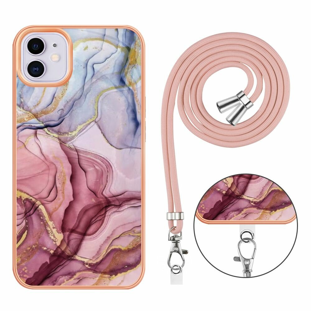 Устойчивый к падению чехол для Apple iPhone 11 (Эпл Айфон 11 ) с длинным ремешком и регулируемой пряжкой