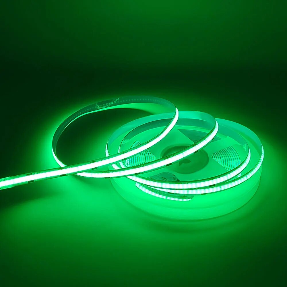 Aurboos COB светодиодная лента 12/24В 320leds/м Зеленый, Green, 8mm PCB 12V 320LEDs, 0,5 м