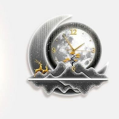 Светящиеся настенные часы в форме луны