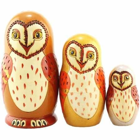 Матрешка детская "Сова" 10,5см