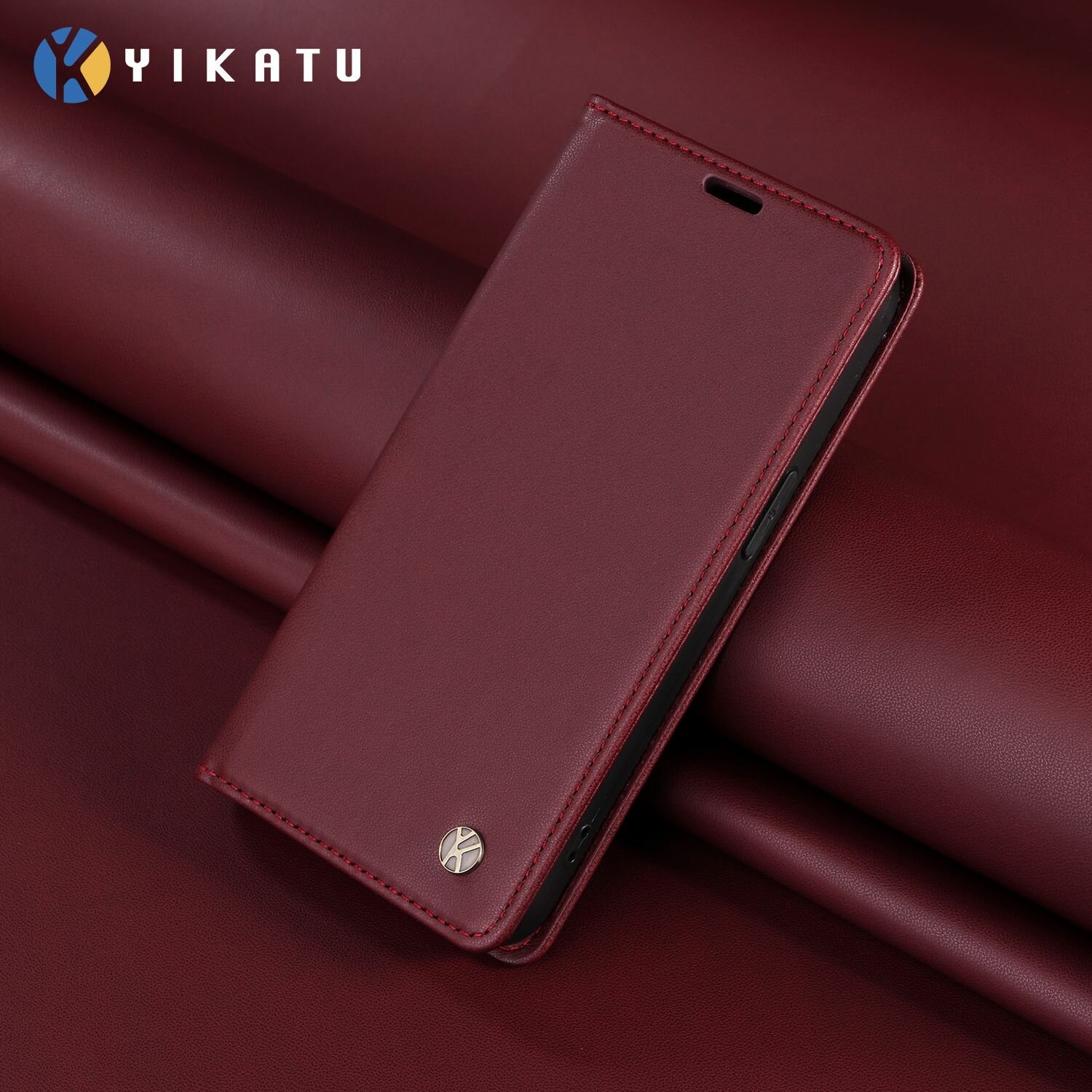 Кожаный флип-чехол для Samsung Galaxy J4/J4 2018 (Самсунг Галакси Джей 4 2018) с магнитом, отделением для карт и отделением для бумажника