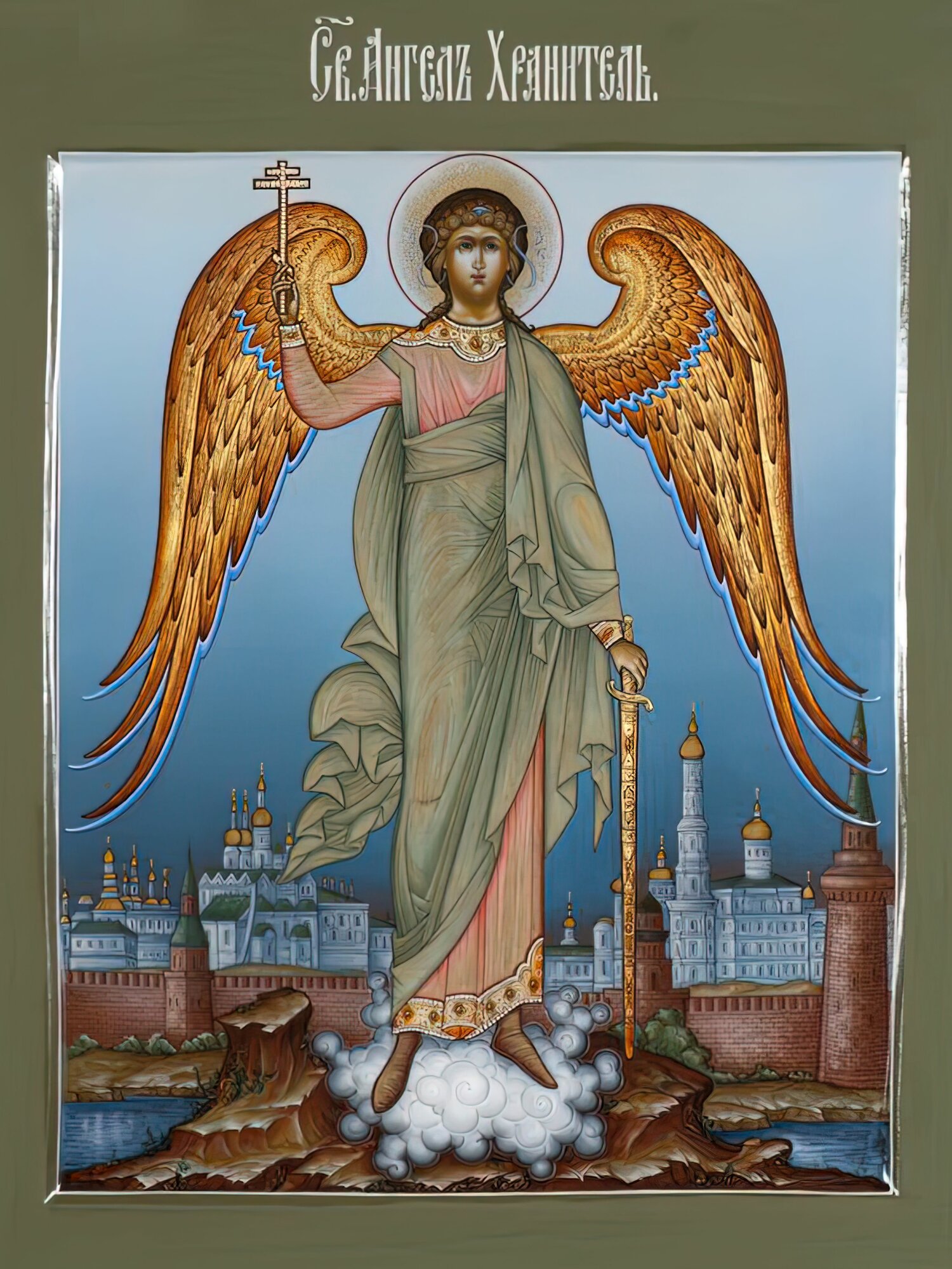 Освященная икона ручной работы Ангел Хранитель 1
