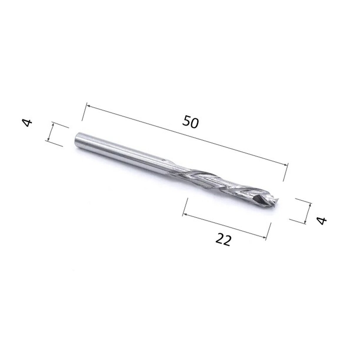 Фреза DJTOL A2FLX4.22 компрессионная спиральная двухзаходная (по дереву, композиту (АКП), пластику)
