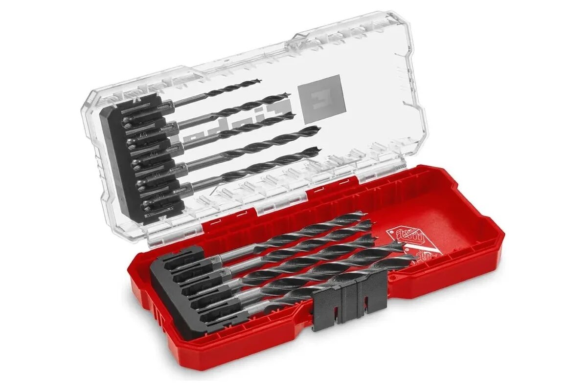 Einhell Набор сверл по дереву 3-8 мм, 10 шт, шестигранный хвостовик, кейс S-case 108733