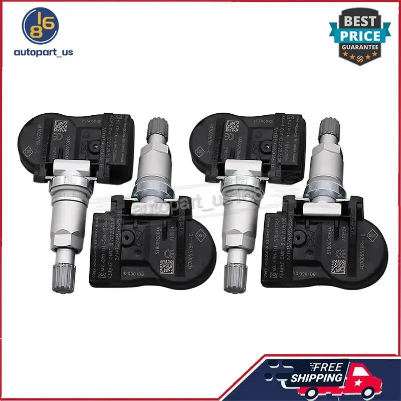 4шт. 407005578 Датчик давления в шинах R 433 МГц TPMS для Renault Megana II 2002-2007 Renault Megane II 2008 Renault Scenic II