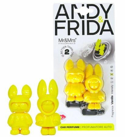 Mr&Mrs Fragrance Ароматизатор для автомобиля ANDY&FRIDA VANILLA ваниль желтый