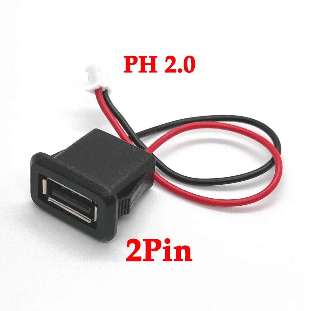 LAJQTAO USB разъем питания 2/4 провода 2pin to ph2.0